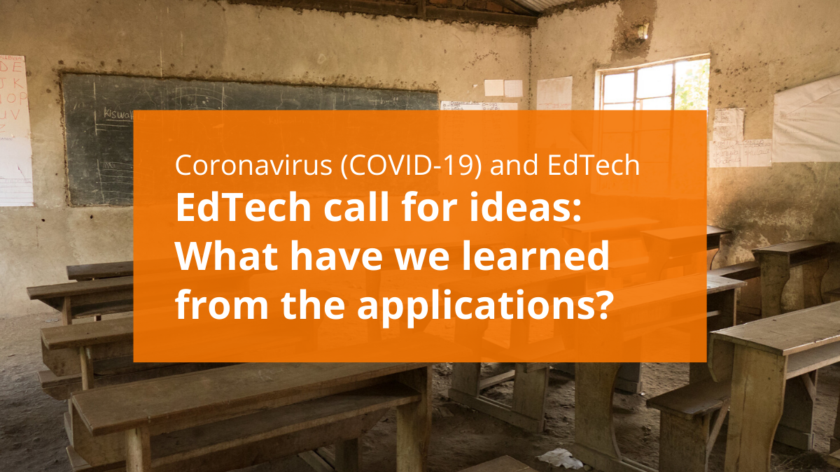 EdTech call for ideas: What have we learned from the applications ...
