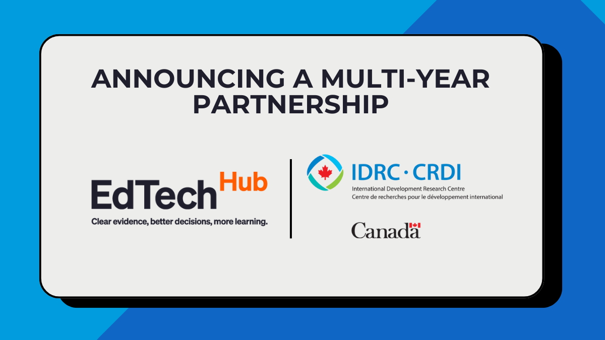 Building future-ready education systems: Announcing a multi-year partnership between IDRC and ...